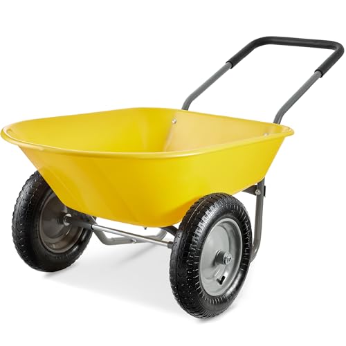 Pure Garden Large Capacity 2-Wheel Utility Wheelbarrow: Effortless Yard ...